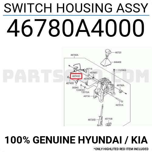SWITCH HOUSING ASSY 46780A4000 | Hyundai / KIA Parts | PartSouq