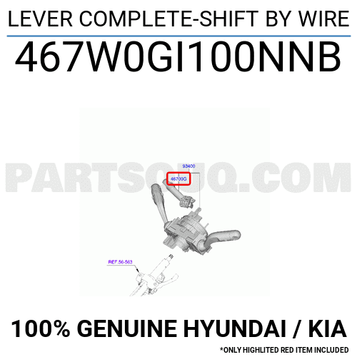 LEVER COMPLETE-SHIFT BY WIRE 467W0GI100NNB | Hyundai / KIA Parts | PartSouq