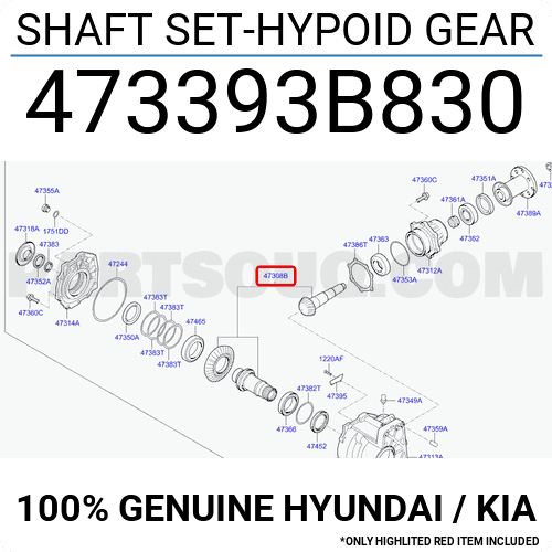 SHAFT SET-HYPOID GEAR 473393B830 | Hyundai / KIA Parts | PartSouq