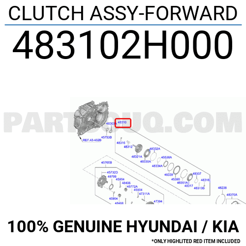 CLUTCH ASSY-FORWARD 483102H000 | Hyundai / KIA Parts | PartSouq