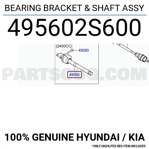 BEARING BRACKET & SHAFT ASSY 495602S600 | Hyundai / KIA Parts | PartSouq