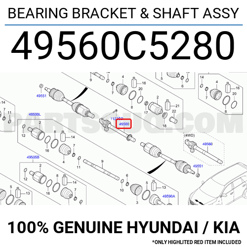 BEARING BRACKET & SHAFT ASSY 49560C5280 | Hyundai / KIA Parts | PartSouq