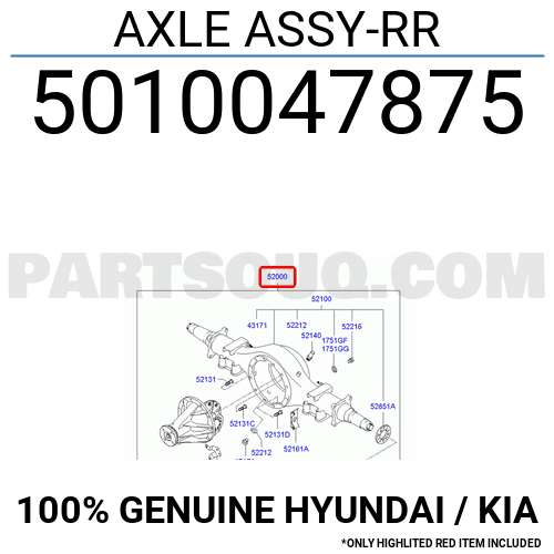AXLE ASSY-RR 5010047875 | Hyundai / KIA Parts | PartSouq