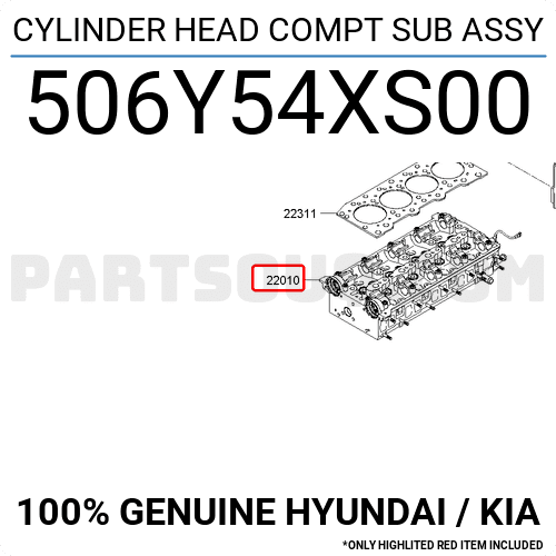 CYLINDER HEAD COMPT SUB ASSY 506Y54XS00 | Hyundai / KIA Parts | PartSouq