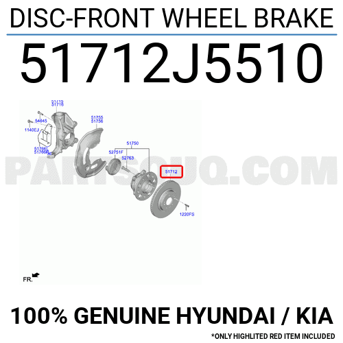DISC-FRONT WHEEL BRAKE 51712J5510 | Hyundai / KIA Parts | PartSouq