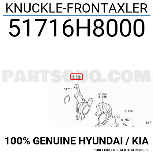KNUCKLE-FRONTAXLER 51716H8000 | Hyundai / KIA Parts | PartSouq