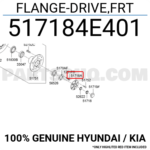 FLANGE-DRIVE,FRT 517184E401 | Hyundai / KIA Parts | PartSouq
