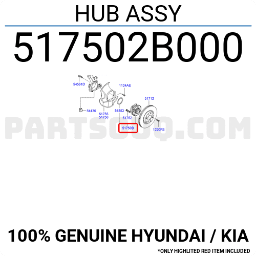 HUB ASSY 517502B000 | Hyundai / KIA Parts | PartSouq