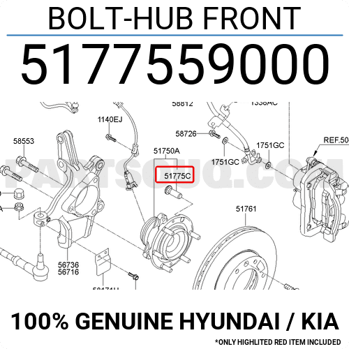 BOLT-HUB FRONT 5177559000 | Hyundai / KIA Parts | PartSouq