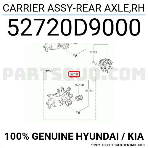 CARRIER ASSY-REAR AXLE,RH 52720D9000 | Hyundai / KIA Parts | PartSouq