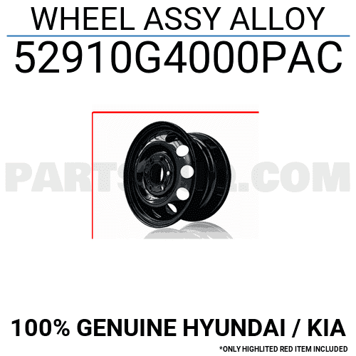 WHEEL ASSY ALLOY 52910G4000PAC | Hyundai / KIA Parts | PartSouq