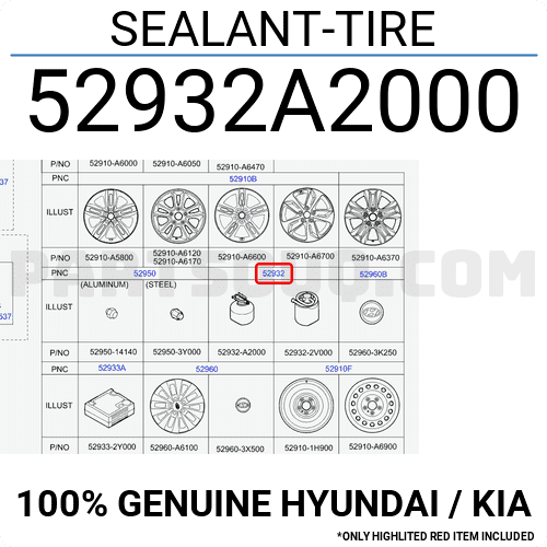 SEALANT-TIRE 52932A2000 | Hyundai / KIA Parts | PartSouq