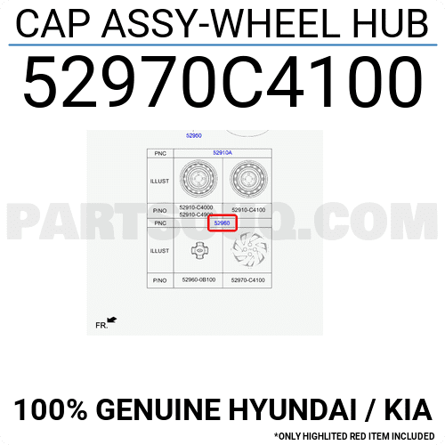 CAP ASSY-WHEEL HUB 52970C4100 | Hyundai / KIA Parts | PartSouq