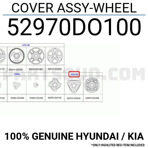 COVER ASSY-WHEEL 52970DO100 | Hyundai / KIA Parts | PartSouq