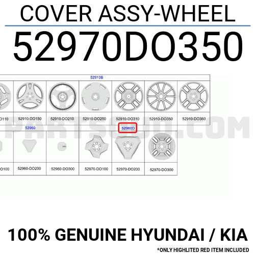 COVER ASSY-WHEEL 52970DO350 | Hyundai / KIA Parts | PartSouq