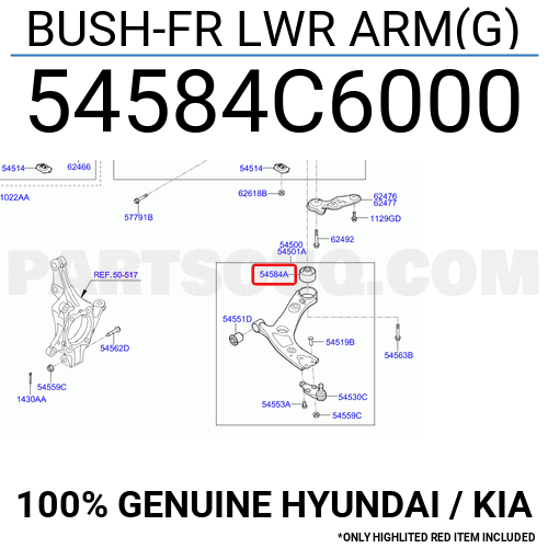 BUSH-FR LWR ARM(G) 54584C6000 | Hyundai / KIA Parts | PartSouq