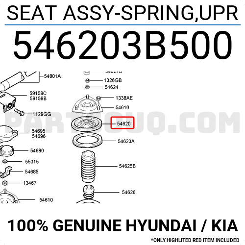 SEAT ASSY-SPRING,UPR 546203B500 | Hyundai / KIA Parts | PartSouq