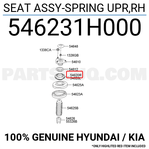 SEAT ASSY-SPRING UPR,RH 546231H000 | Hyundai / KIA Parts | PartSouq