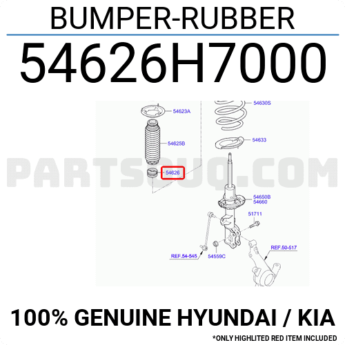 BUMPER-RUBBER 54626H7000 | Hyundai / KIA Parts | PartSouq