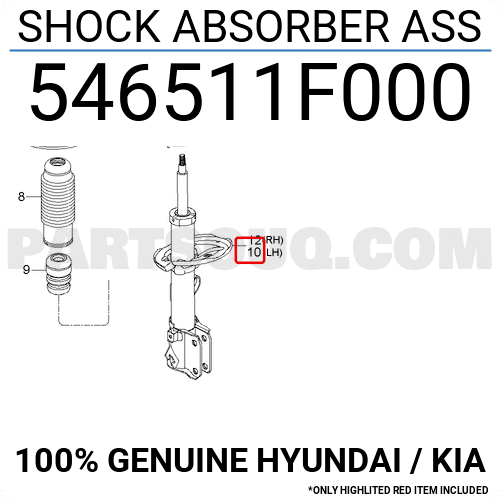 SHOCK ABSORBER ASS 546511F000 | Hyundai / KIA Parts | PartSouq