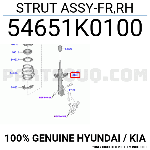 STRUT ASSY-FR,RH 54651K0100 | Hyundai / KIA Parts | PartSouq