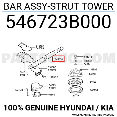 BAR ASSY-STRUT TOWER 546723B000 | Hyundai / KIA Parts | PartSouq