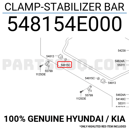 CLAMP-STABILIZER BAR 548154E000 | Hyundai / KIA Parts | PartSouq