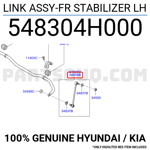 LINK ASSY-FR STABILIZER LH 548304H000 | Hyundai / KIA Parts | PartSouq