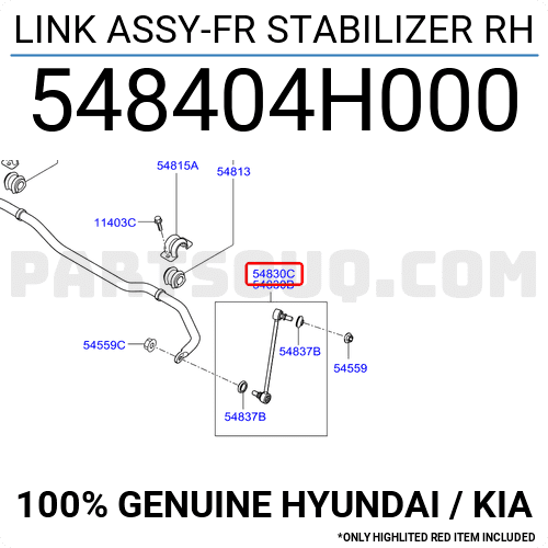 LINK ASSY-FR STABILIZER RH 548404H000 | Hyundai / KIA Parts | PartSouq