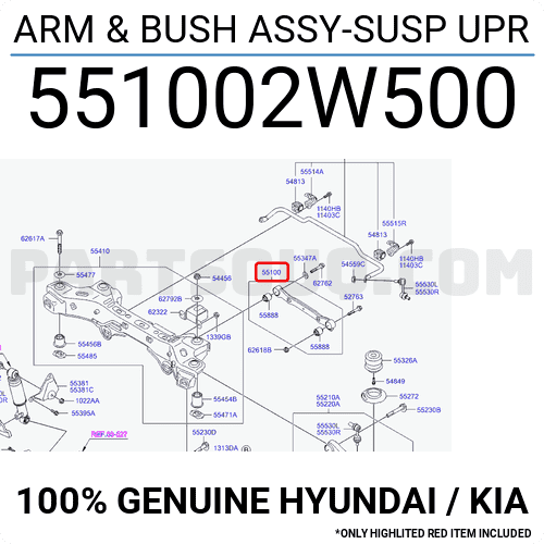 ARM & BUSH ASSY-SUSP UPR 551002W500 | Hyundai / KIA Parts | PartSouq