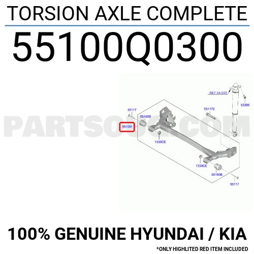 TORSION AXLE COMPLETE 55100Q0300 | Hyundai / KIA Parts | PartSouq