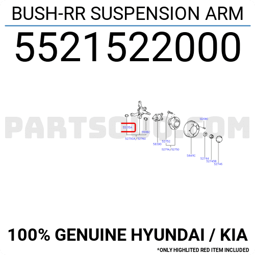 BUSH-RR SUSPENSION ARM 5521522000 | Hyundai / KIA Parts | PartSouq