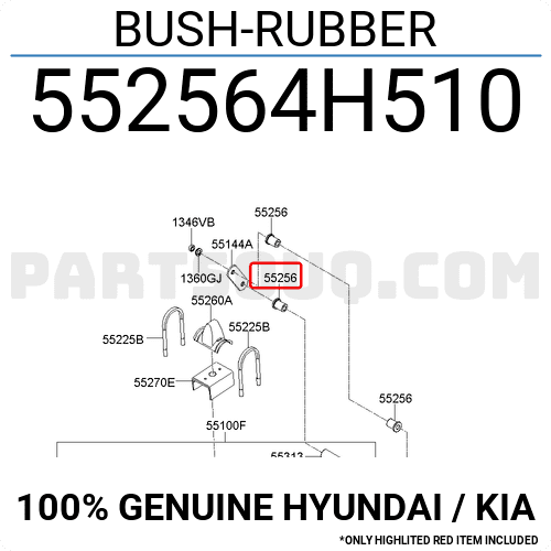 BUSH-RUBBER 552564H510 | Hyundai / KIA Parts | PartSouq