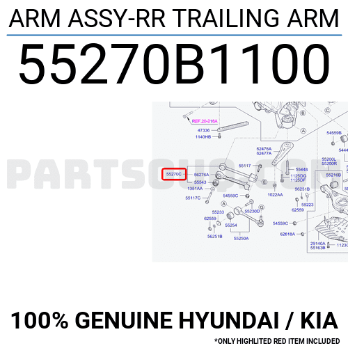 ARM ASSY-RR TRAILING ARM 55270B1100 | Hyundai / KIA Parts | PartSouq