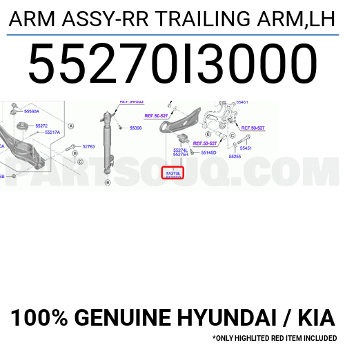 ARM ASSY-RR TRAILING ARM,LH 55270I3000 | Hyundai / KIA Parts | PartSouq