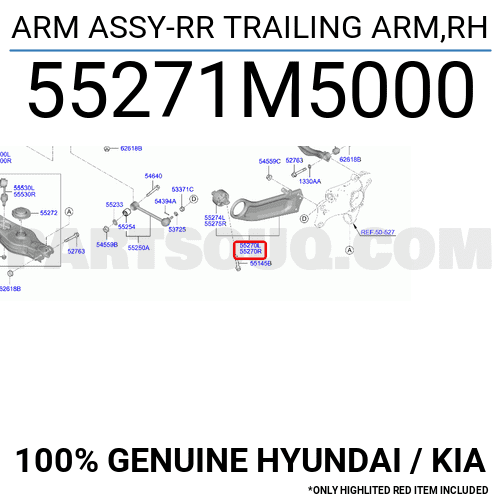 ARM ASSY-RR TRAILING ARM,RH 55271M5000 | Hyundai / KIA Parts | PartSouq