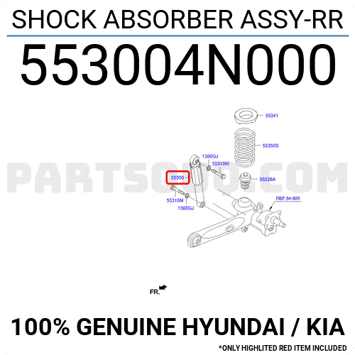 SHOCK ABSORBER ASSY-RR 553004N000 | Hyundai / KIA Parts | PartSouq