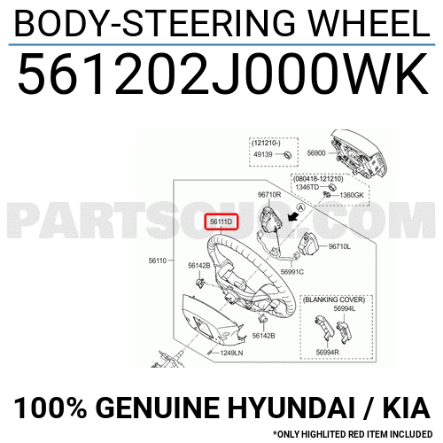 BODY-STEERING WHEEL 561202J000WK | Hyundai / KIA Parts | PartSouq