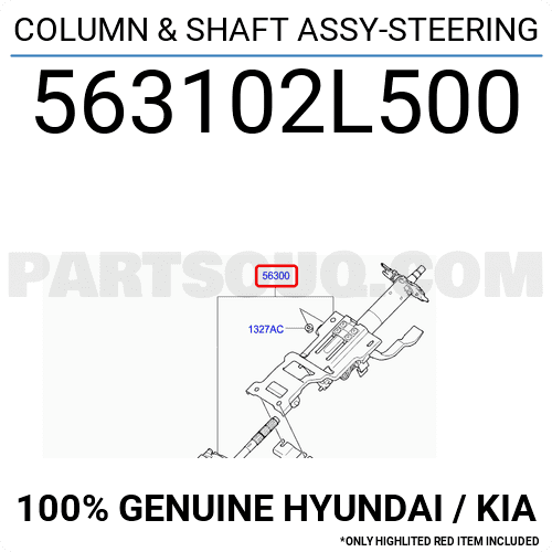 COLUMN & SHAFT ASSY-STEERING 563102L500 | Hyundai / KIA Parts | PartSouq