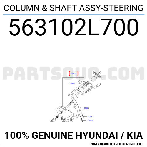 COLUMN & SHAFT ASSY-STEERING 563102L700 | Hyundai / KIA Parts | PartSouq