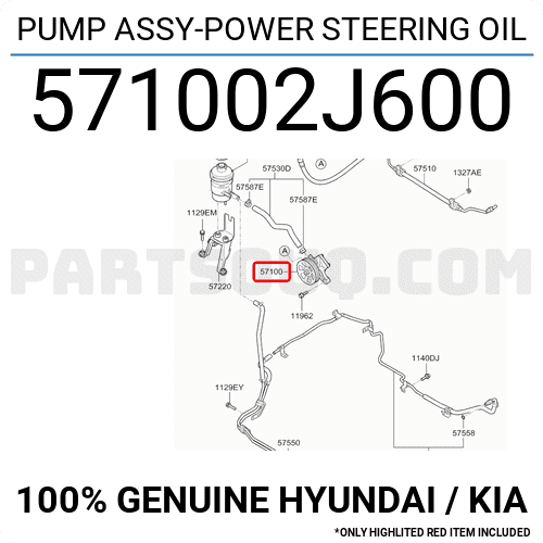 PUMP ASSY-POWER STEERING OIL 571002J600 | Hyundai / KIA Parts | PartSouq