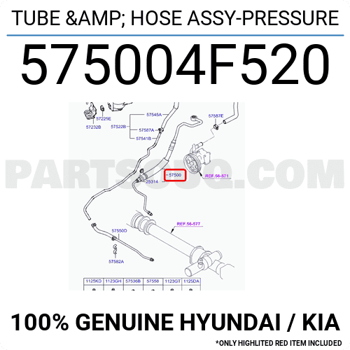 TUBE & HOSE ASSY-PRESSURE 575004F520 | Hyundai / KIA Parts | PartSouq