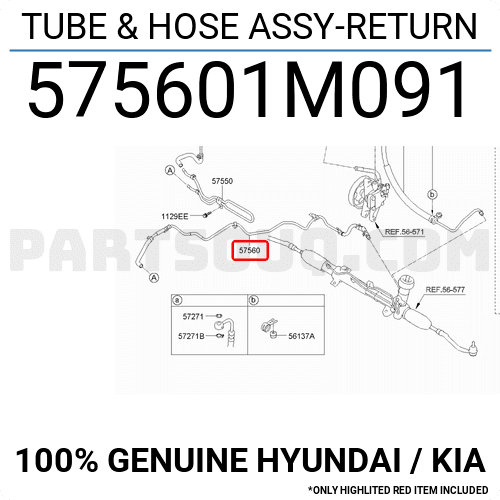 TUBE & HOSE ASSY-RETURN 575601M091 | Hyundai / KIA Parts | PartSouq