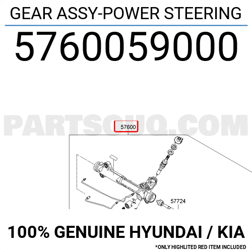 GEAR ASSY-POWER STEERING 5760059000 | Hyundai / KIA Parts | PartSouq