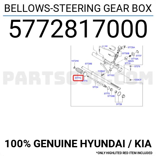 BELLOWS-STEERING GEAR BOX 5772817000 | Hyundai / KIA Parts | PartSouq