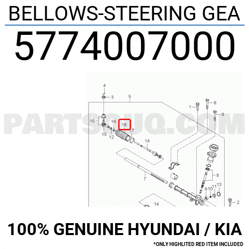 BELLOWS-STEERING GEA 5774007000 | Hyundai / KIA Parts | PartSouq