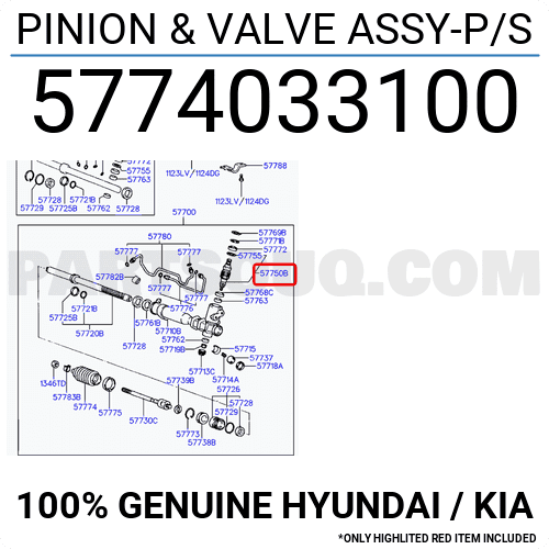 PINION & VALVE ASSY-P/S 5774033100 | Hyundai / KIA Parts | PartSouq