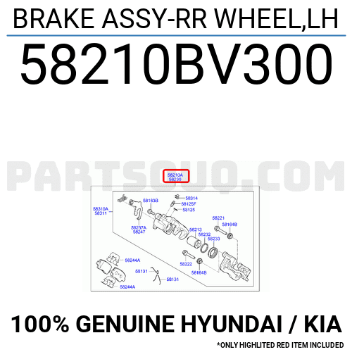 BRAKE ASSY-RR WHEEL,LH 58210BV300 | Hyundai / KIA Parts | PartSouq