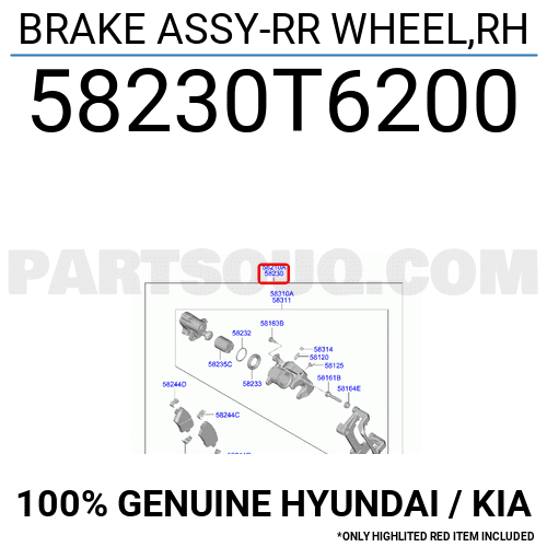 BRAKE ASSY-RR WHEEL,RH 58230T6200 | Hyundai / KIA Parts | PartSouq