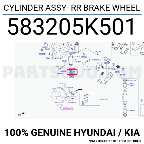 CYLINDER ASSY- RR BRAKE WHEEL 583205K501 | Hyundai / KIA Parts | PartSouq